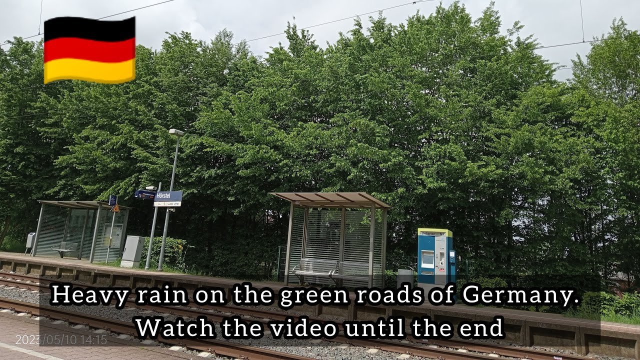 Heavy rain on the green roads of Germany. Watch the video until the end ...