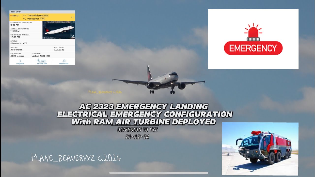 Emergency landing from power failure air Canada Airbus A320. - YouTube