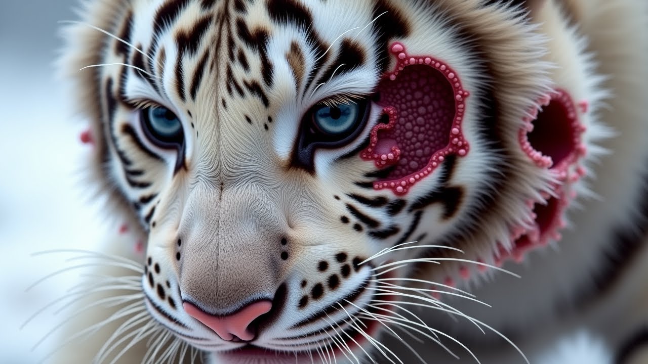 A White Tiger Cub’s Flesh Has Become a Breeding Ground for Millions of ...