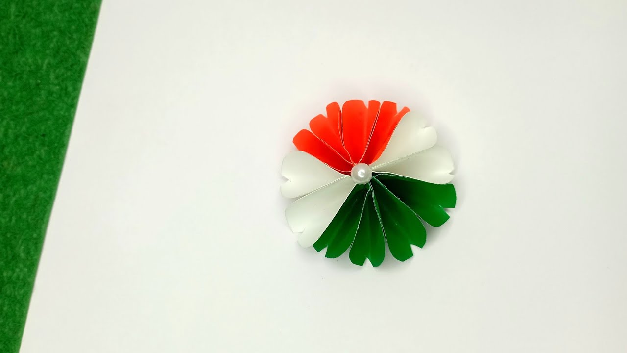how to make easy tricolor flower/tricolor flower making idea ...