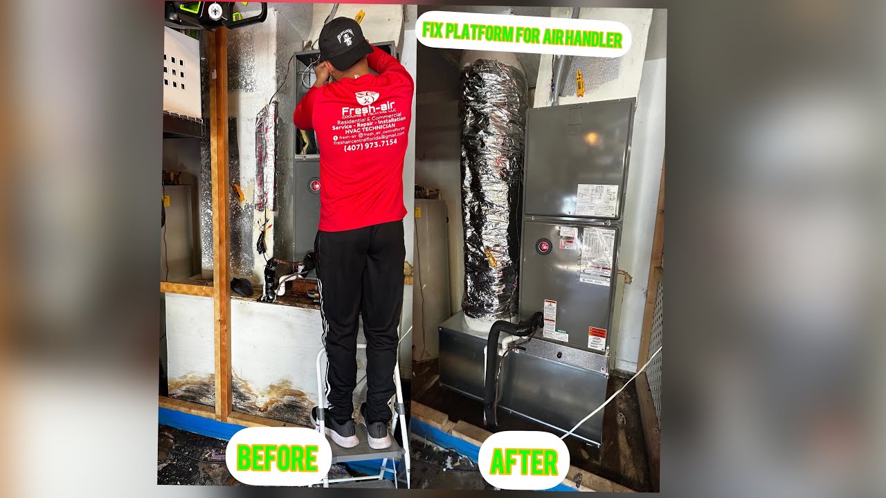 How we replaced and fix platform for a air handler A/C unit whit a ...