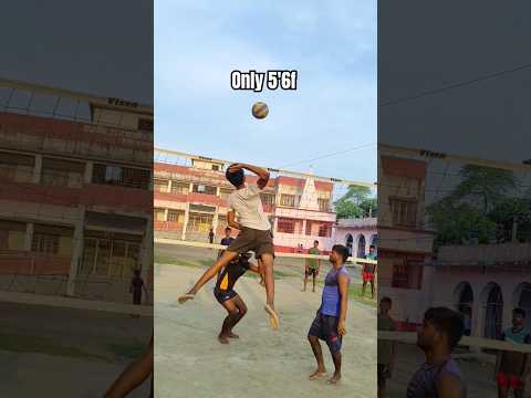only 5'6f height and see 👀 his spike#volleyball 🏐#viral 🔥#shorts 😲