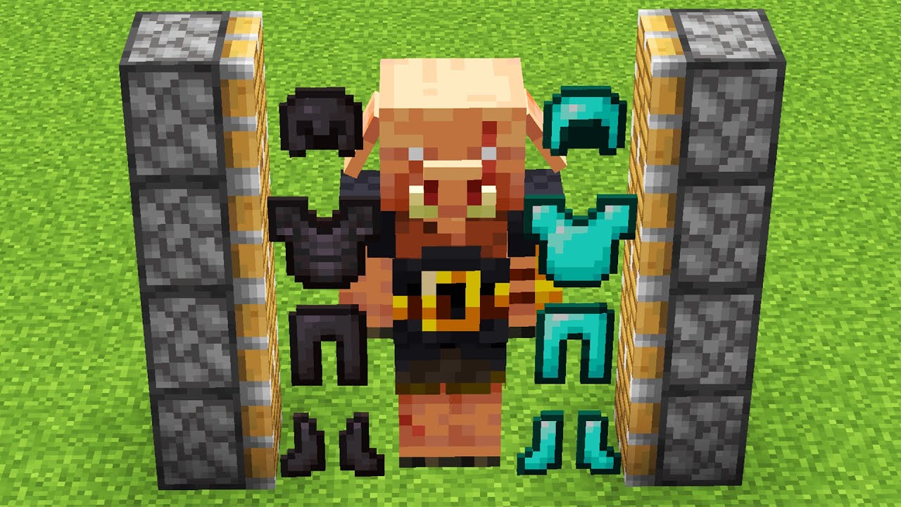 netherite armor + piglin + diamond armor = ??? - YouTube