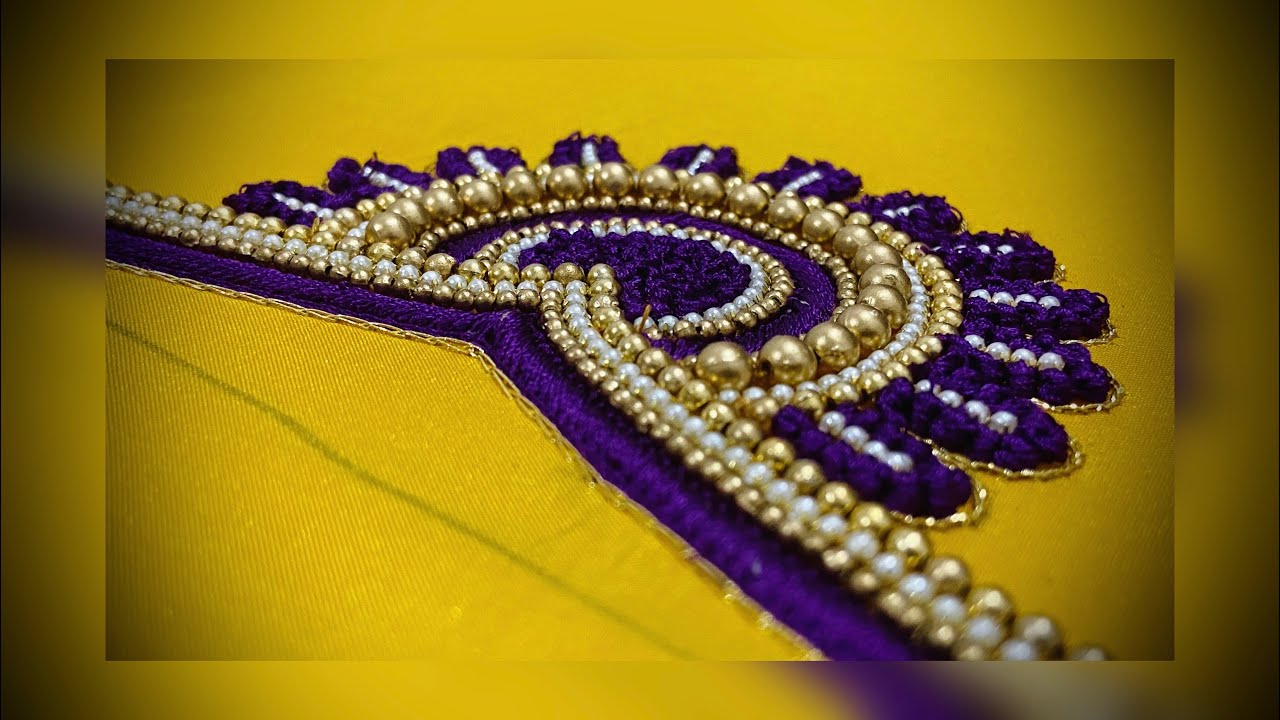 Aari embroidery sleeve design-Aari work for beginners - YouTube