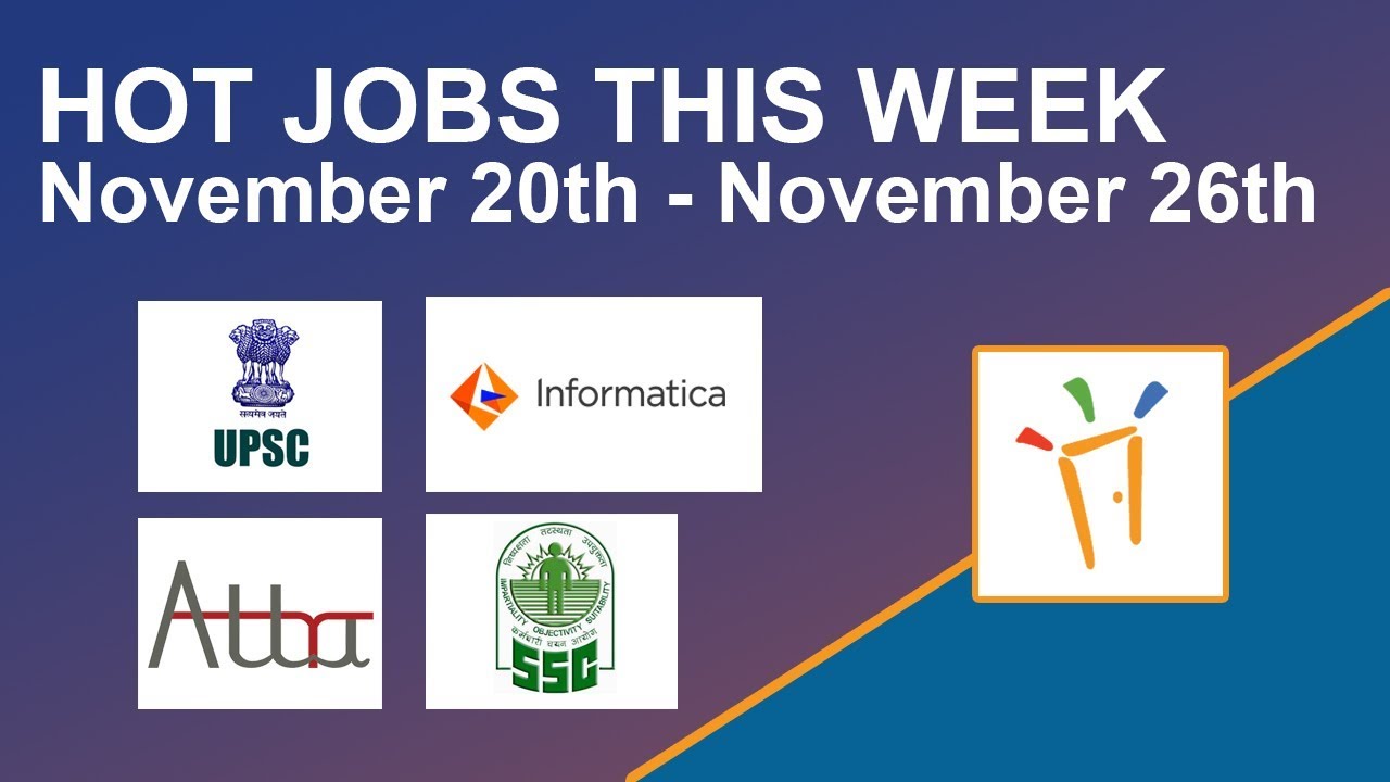 Freshersworld Hot Jobs Of The Week-(Nov 20th–Nov 26th)- SSC CHSL, UPSC ...