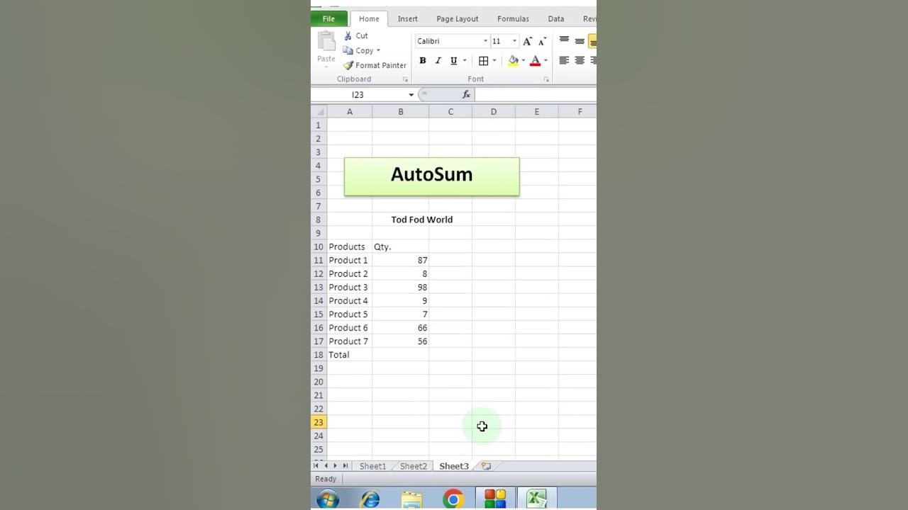 Auto Sum in excel || Excel Tips & Tricks || ‪@Akku_technical07 #excelformula #exceltips #excel ...