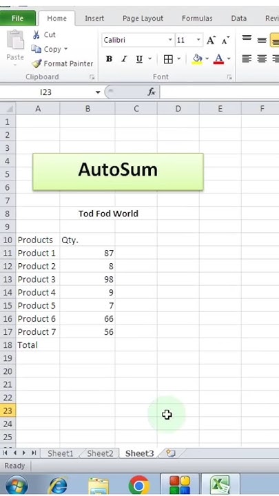Auto Sum in excel || Excel Tips & Tricks || ‪@Akku_technical07 #excelformula #exceltips #excel ...