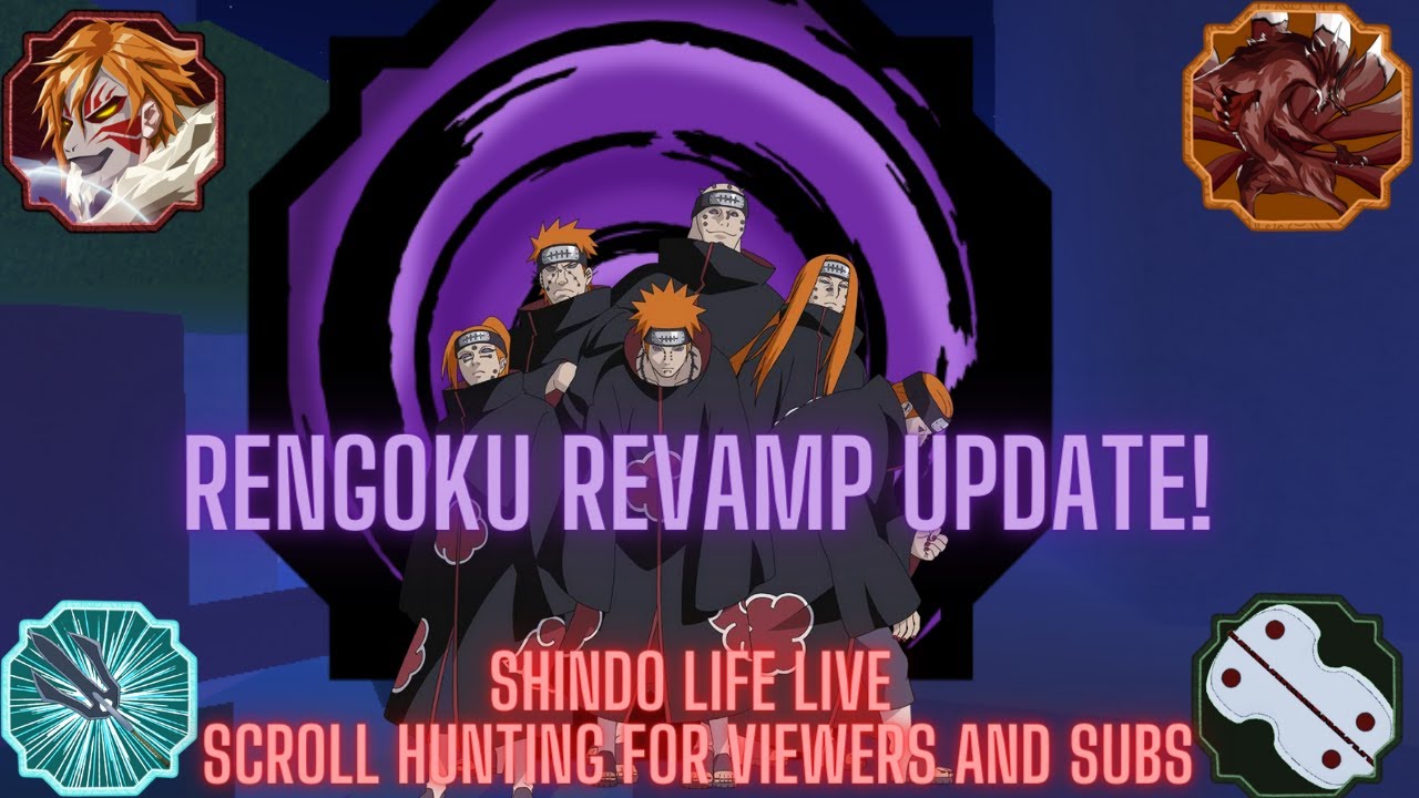 🔴[RENGOKU UPDATE💥] SCROLL HUNTING FOR VIEWERS/SUBS - Shindo Life Live ...