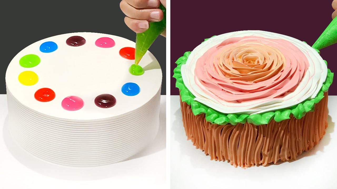 Quick & Perfect Cake Decorating Tutorial for Party | Most Satisfying ...