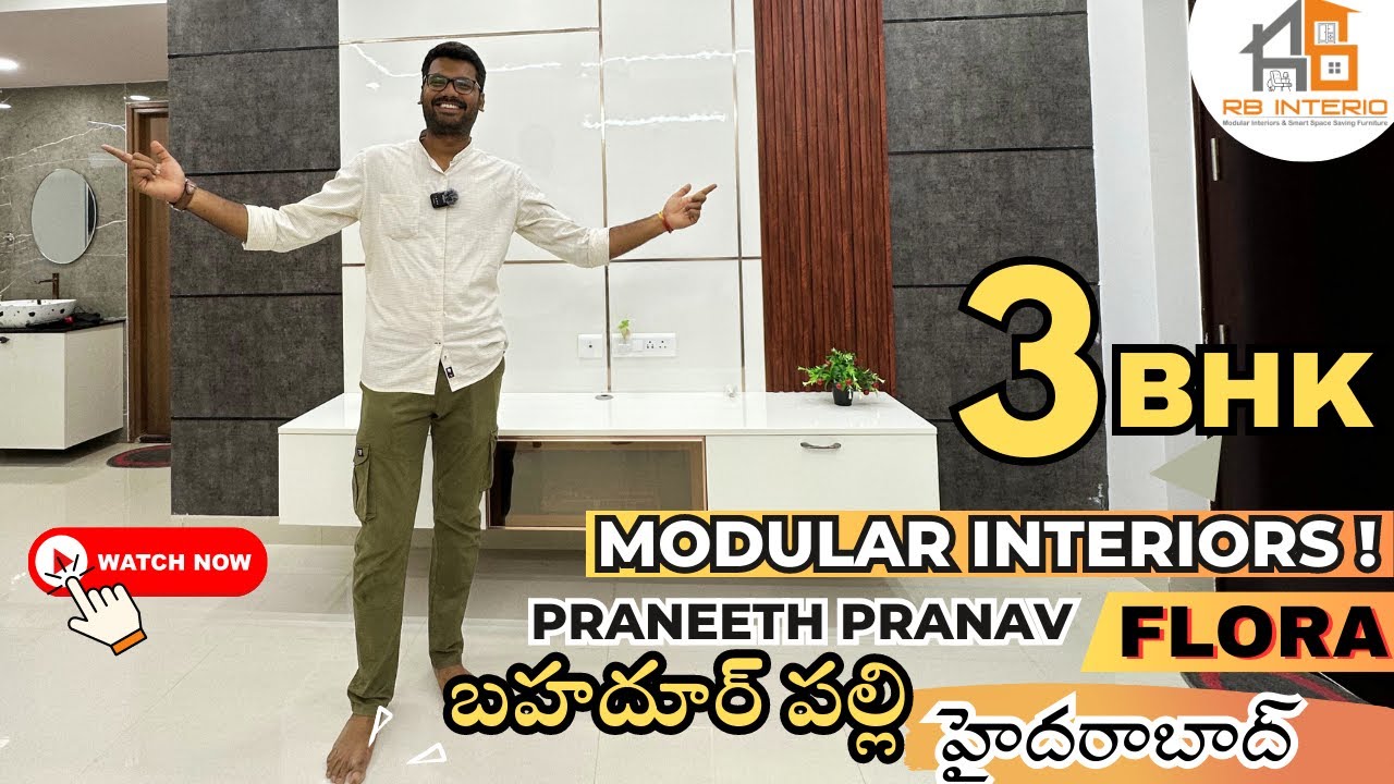 Modular 3BHK Interiors||Praneeth Pranav FLORA Bahadurpally_Hyd||RB INTERIO 9392937735 ...