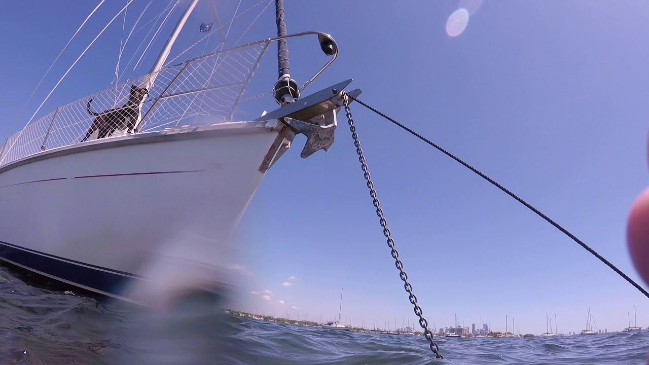 First swim around the boat - YouTube