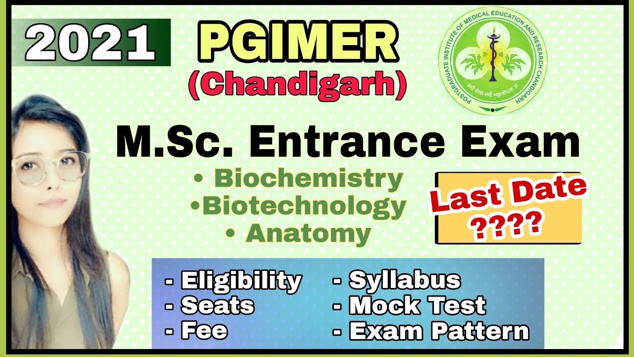 PGIMER M.Sc. admission 2021 - Anatomy, Biochemistry & Medical ...
