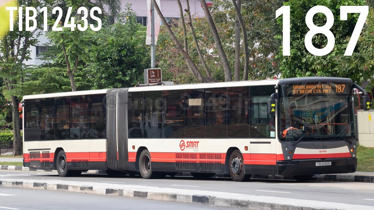Bus Rides #17: TIB1243S on Trunk Bus Service 187 - SMRT Buses Mercedes ...