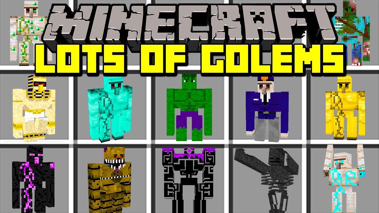 Minecraft LOTS OF GOLEMS MOD! | BUILD GOLEMS AND FIGHT ZOMBIE ...