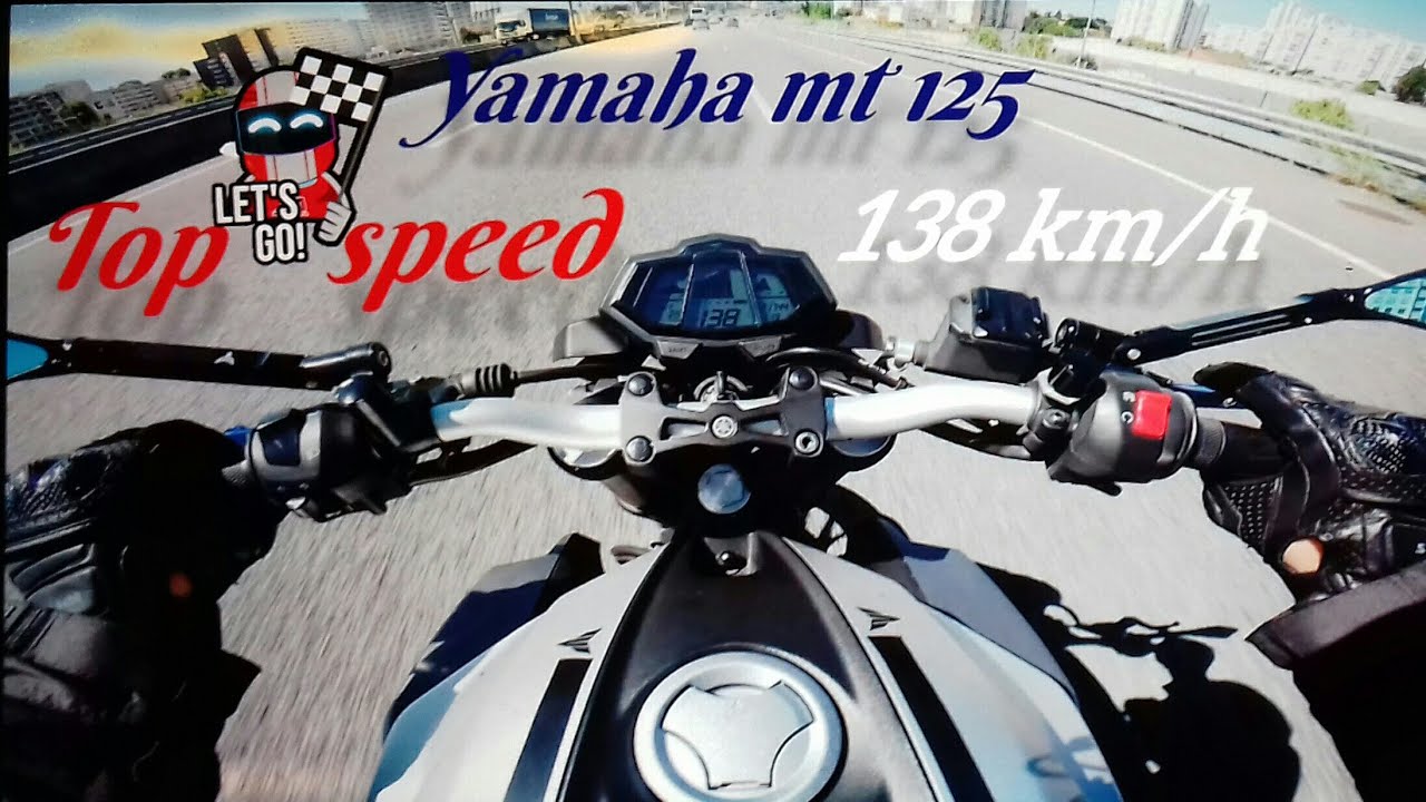 Top speed 💥 Yamaha mt 125 race blue Akrapovic titanium Motovlog ...