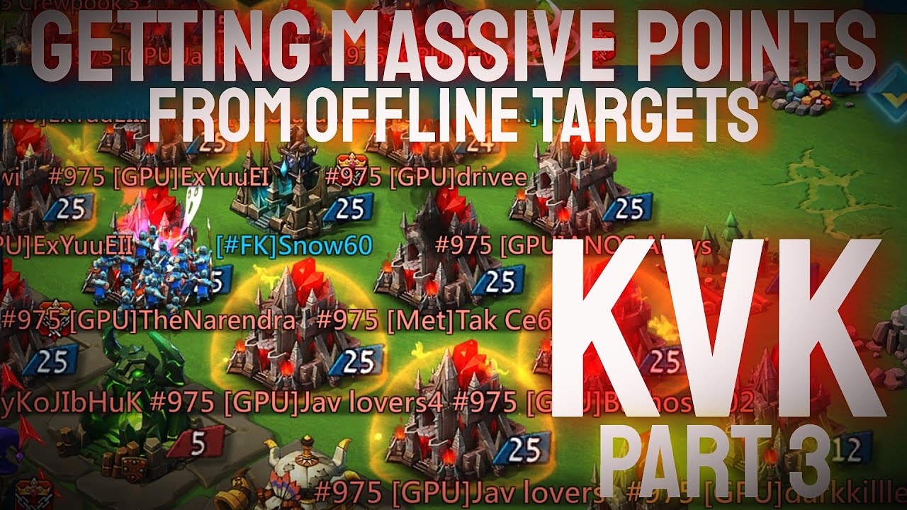 Lords Mobile| MASSIVE POINTS FROM OFFLINE TARGETS - KVK!! - YouTube