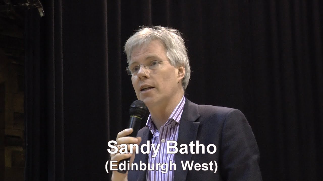 Sandy Batho (Conservative) speaking at Spokes Holyrood Hustings March ...