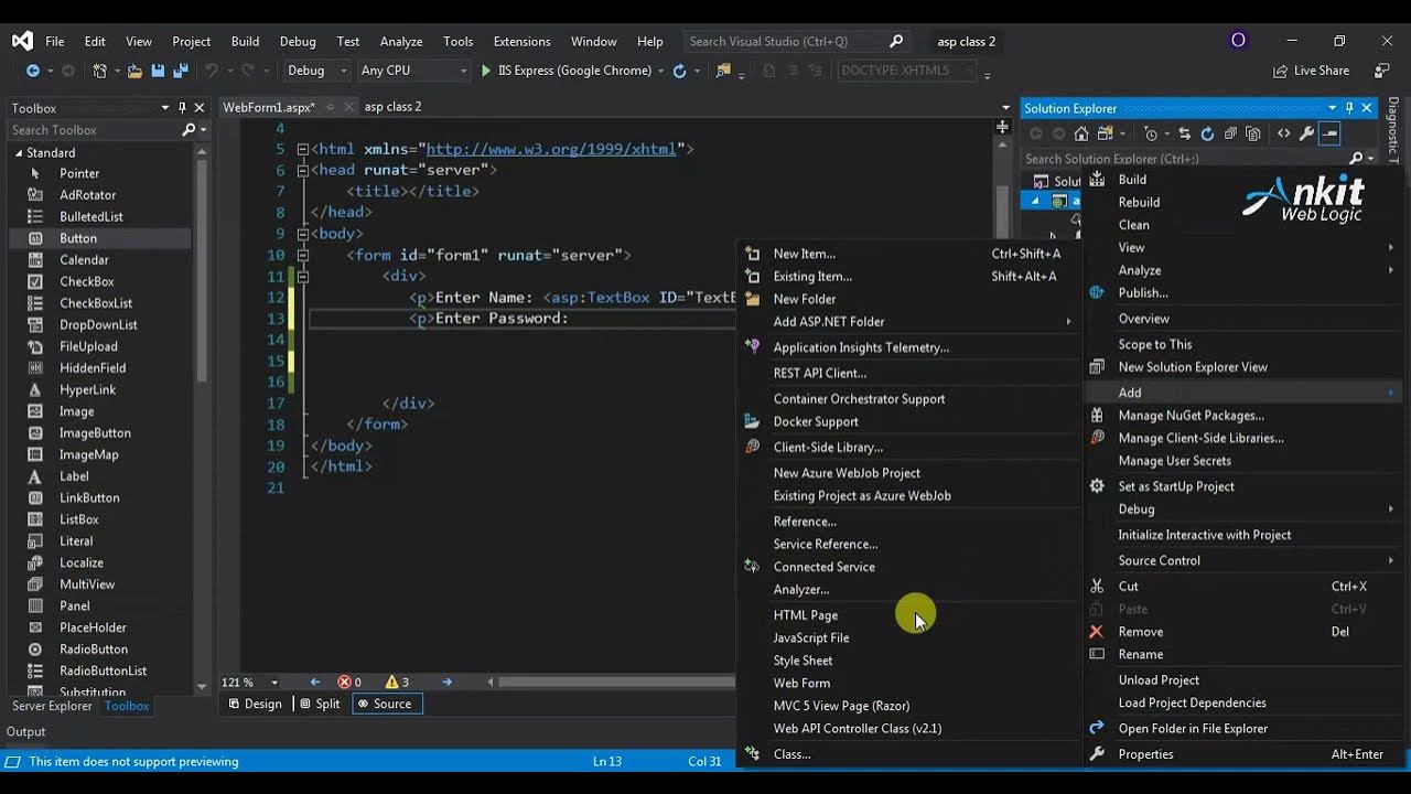 ASP.NET Login Form - YouTube