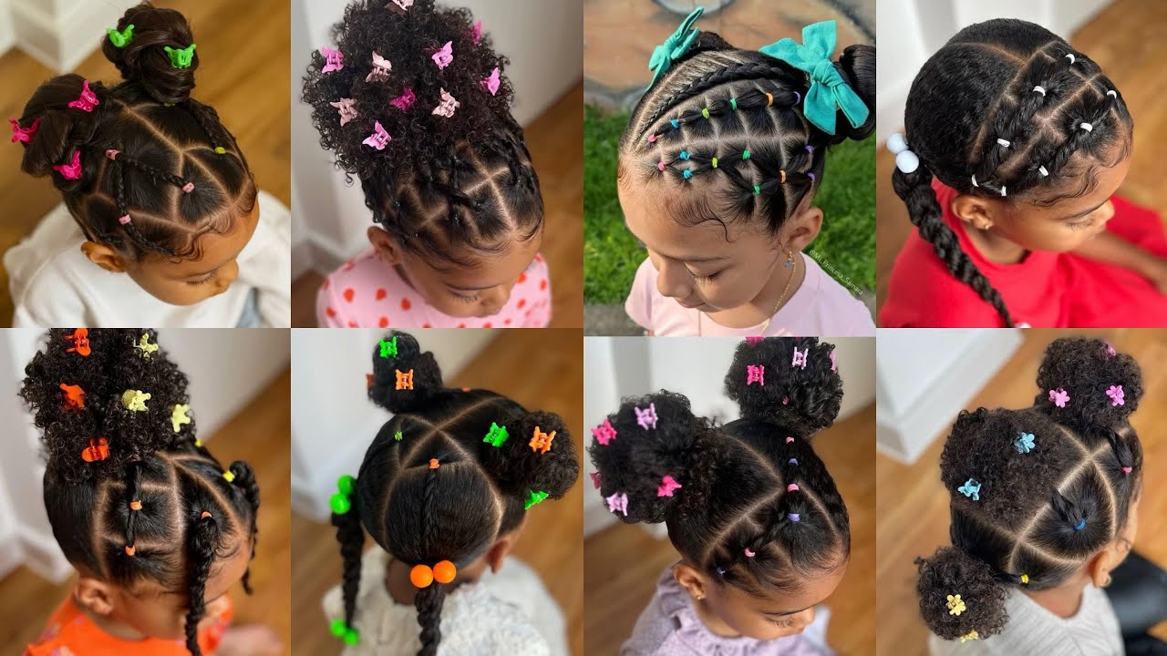 🎀Adorable Rubber Band Hairstyles For Kids Natural Hair|Easy Rubber Band ...