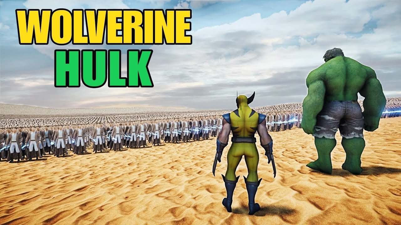 Wolverine & Hulk Vs 2 Million Jedi Warriors | Ultimate Epic Battle Simulator 2 | UEBS 2 - YouTube