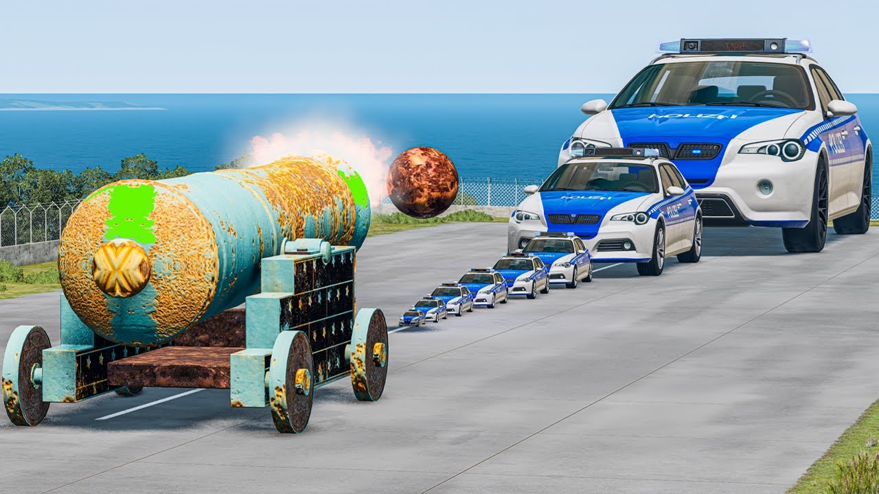 Big & Small Cars vs Giant Cannon - Giant & Small Car vs Large Cannon ...