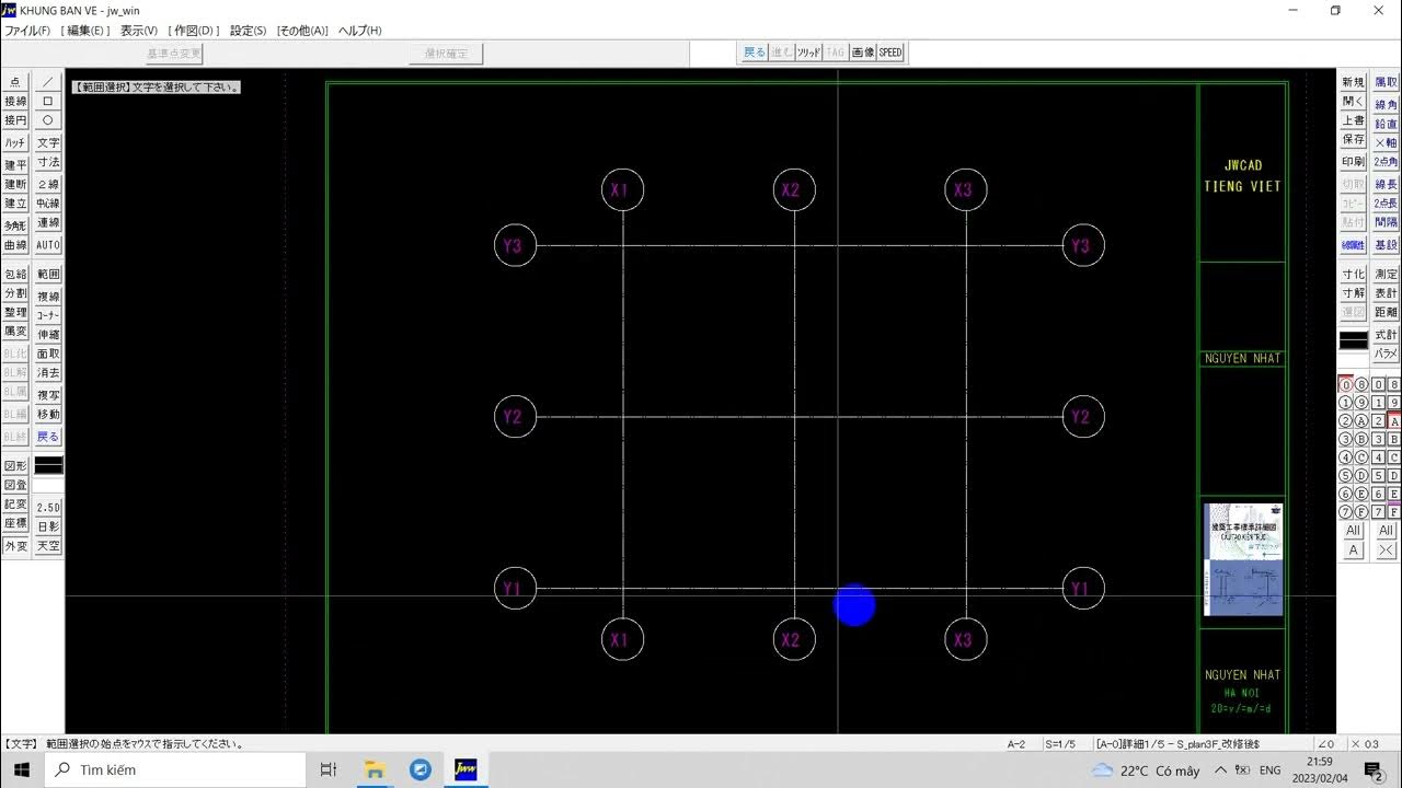 Jwcad từ cơ bản đến nâng cao: B33 Cách sửa nhanh kí hiệu tâm trục trong bản vẽ kiến trúc - YouTube