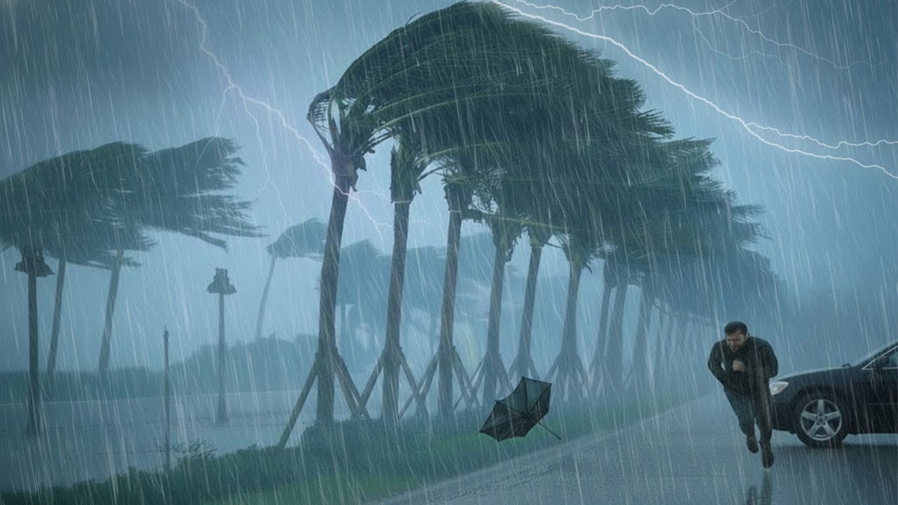 Deep Sleep Fast with Heavy Rain, Horrific Winds & Thunder in an Extreme ...