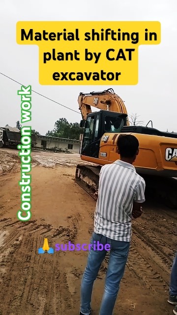 Material shifting in plant by CAT excavator #excavator #construction # ...