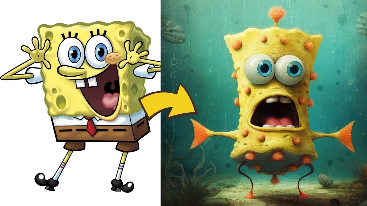 SpongeBob ALL CHARACTERS as FISH 2023 - YouTube