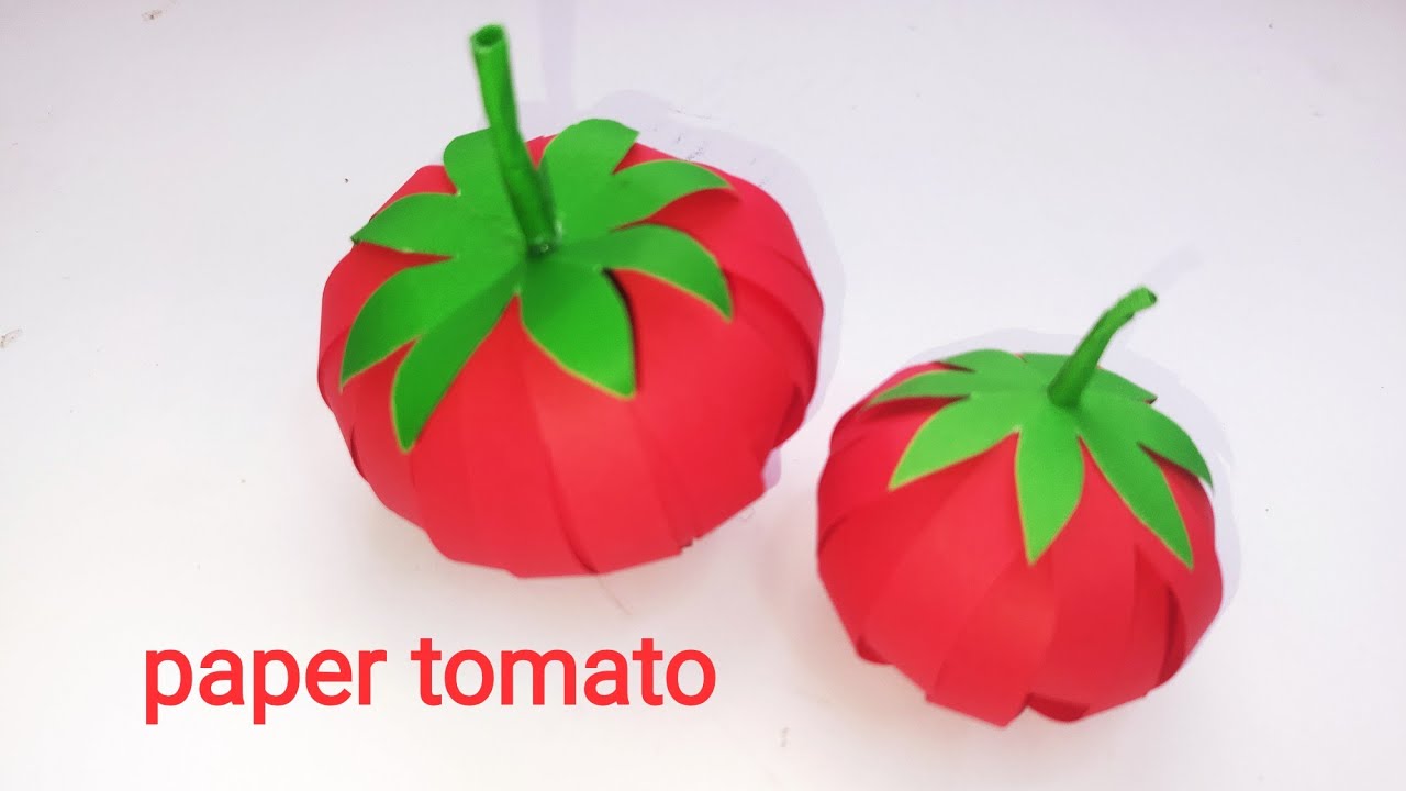 how to make paper tomato 🍅 / vegetable/ DIY craft/ paper craft - YouTube