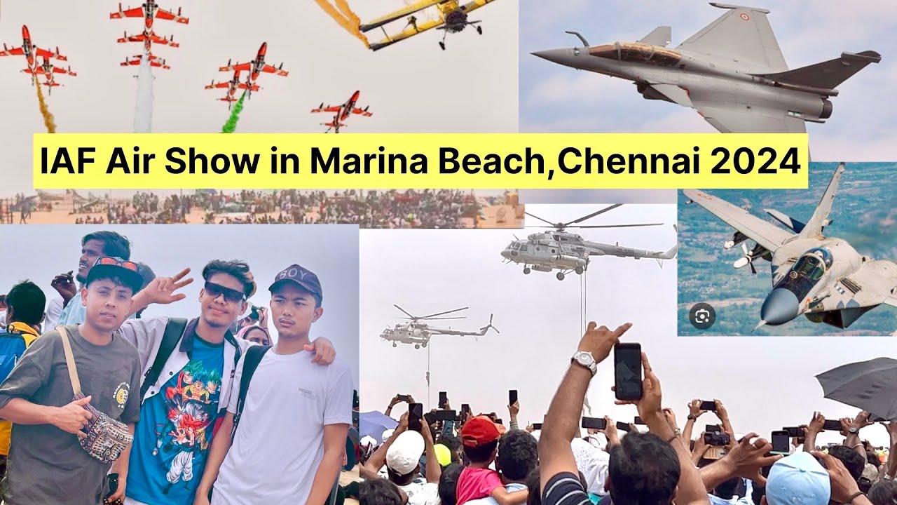 Indian Air Force -IAF air show in Chennai Marina Beach📍| vlog with my ...