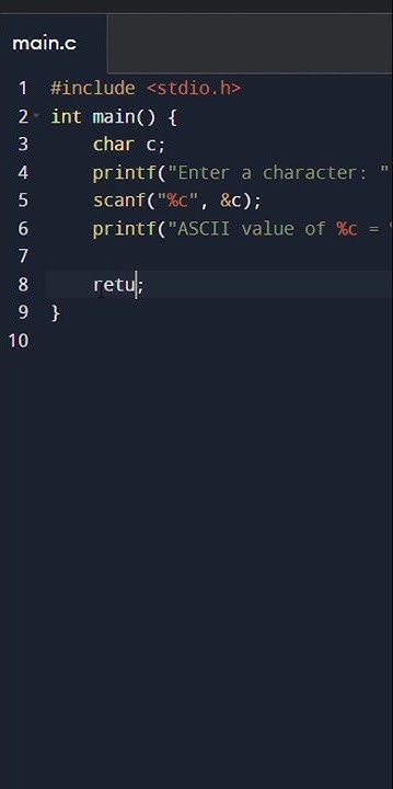 c program to find ASCII value of a character #shorts #viral #coding#yt - YouTube