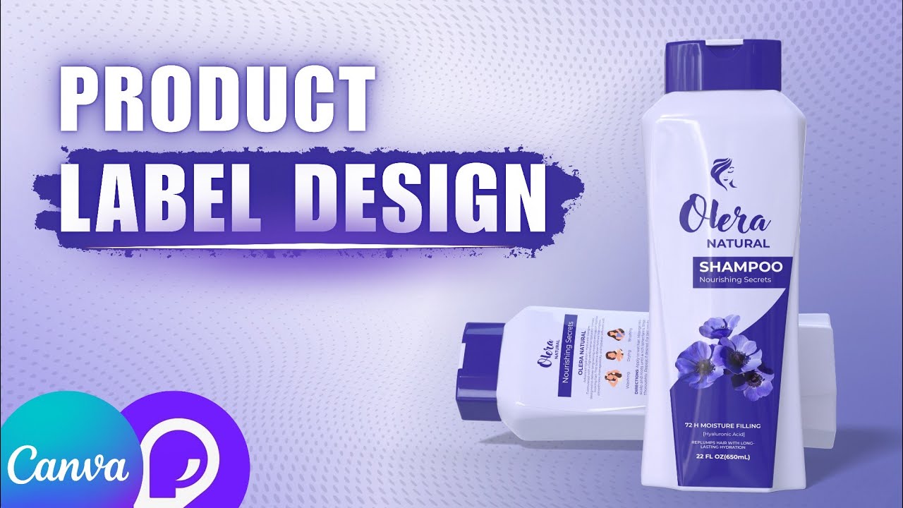 Shampoo Bottle Label Design in Canva | Product Packaging Design with ...