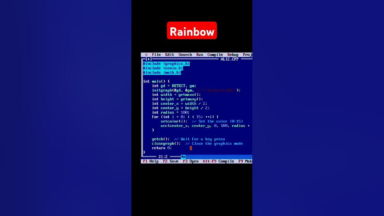 To Print Rainbow in C language #shortfeed #trending #python #clanguage #programming - YouTube