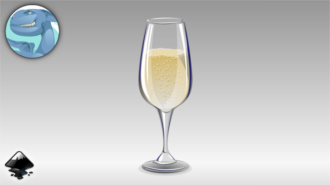 A glass of champagne. Inkscape speed drawing. - YouTube