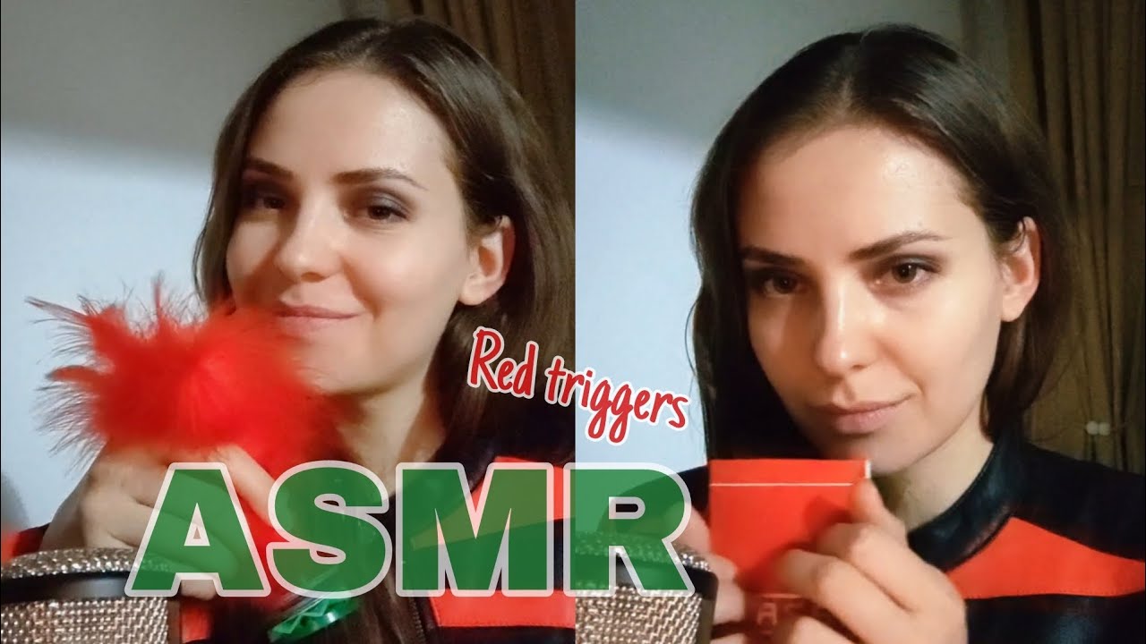 ASMR RED triggers 🔴 (tapping, scratching) | No talking - YouTube