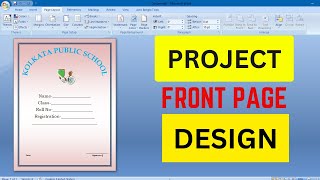 How to Create a Project Front Page in Microsoft Word | Cover Page ...