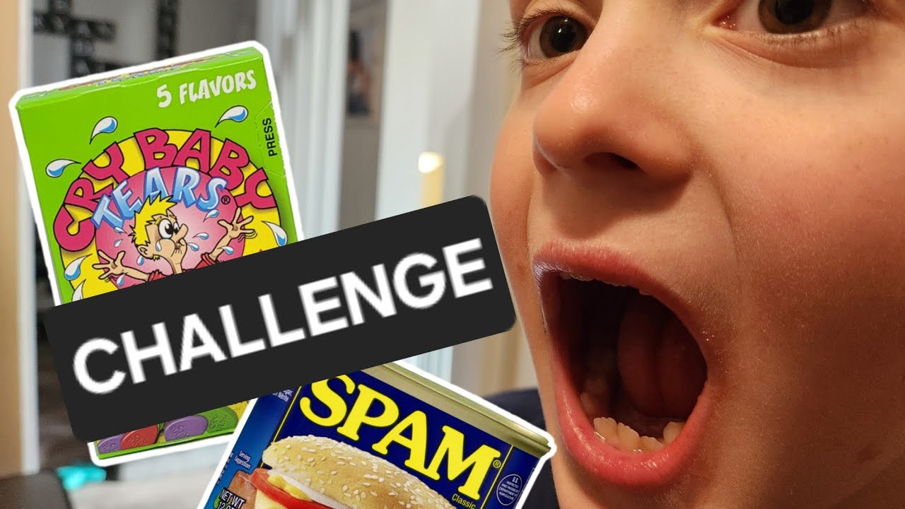 Ryan Fhunny - Food time! Spam and Cry Baby sour candy CHALLENGE! - YouTube