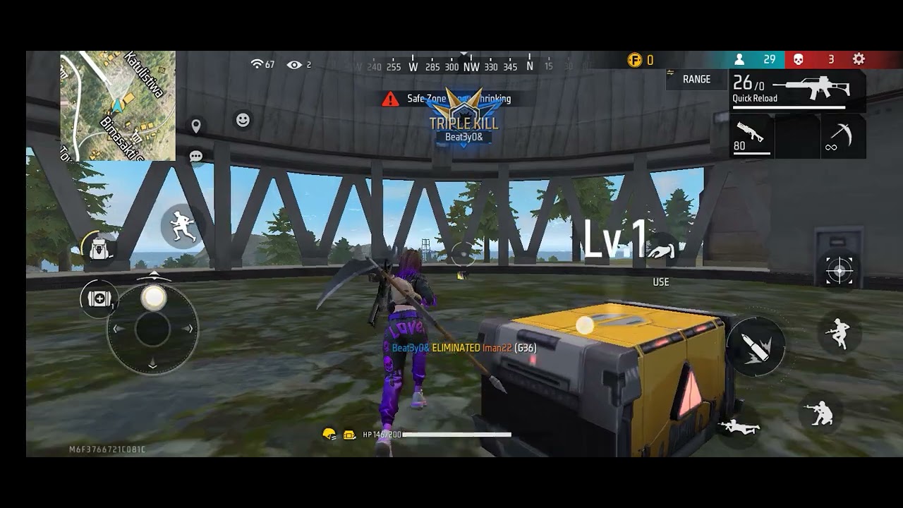feel free fire man live number 3 new style - YouTube