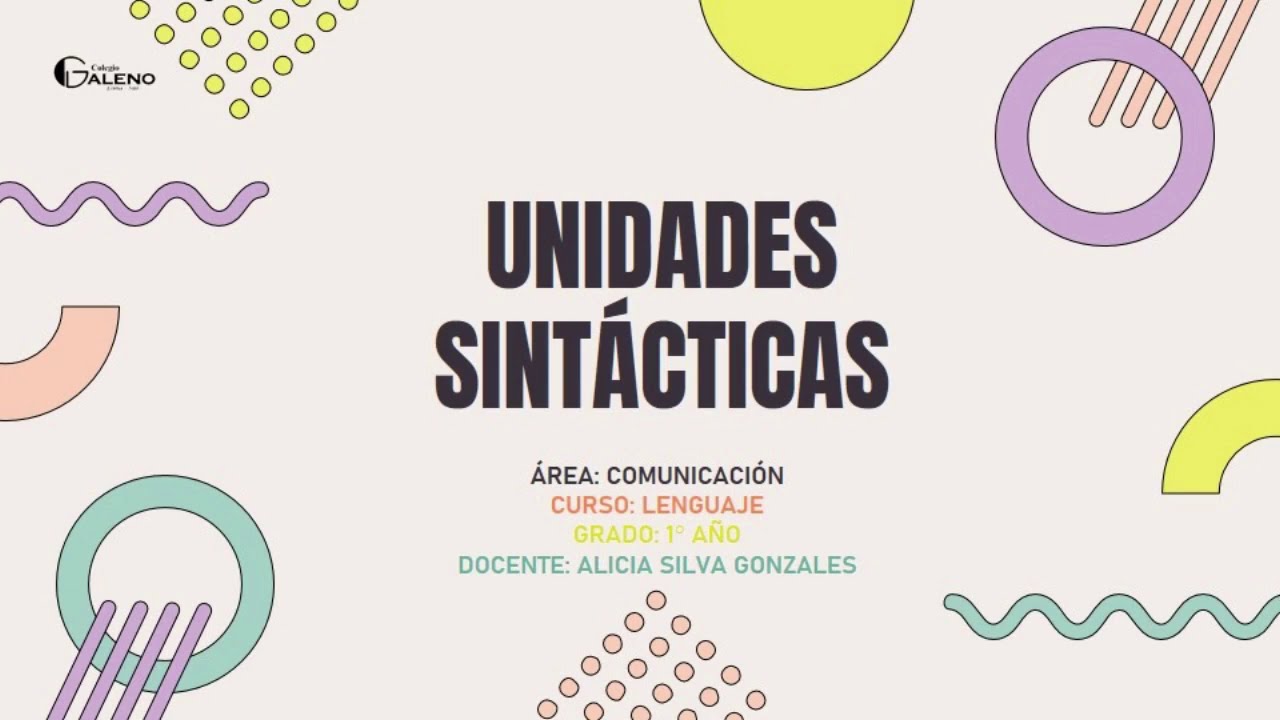 UNIDADES SINTÁCTICAS 2° AÑO - YouTube