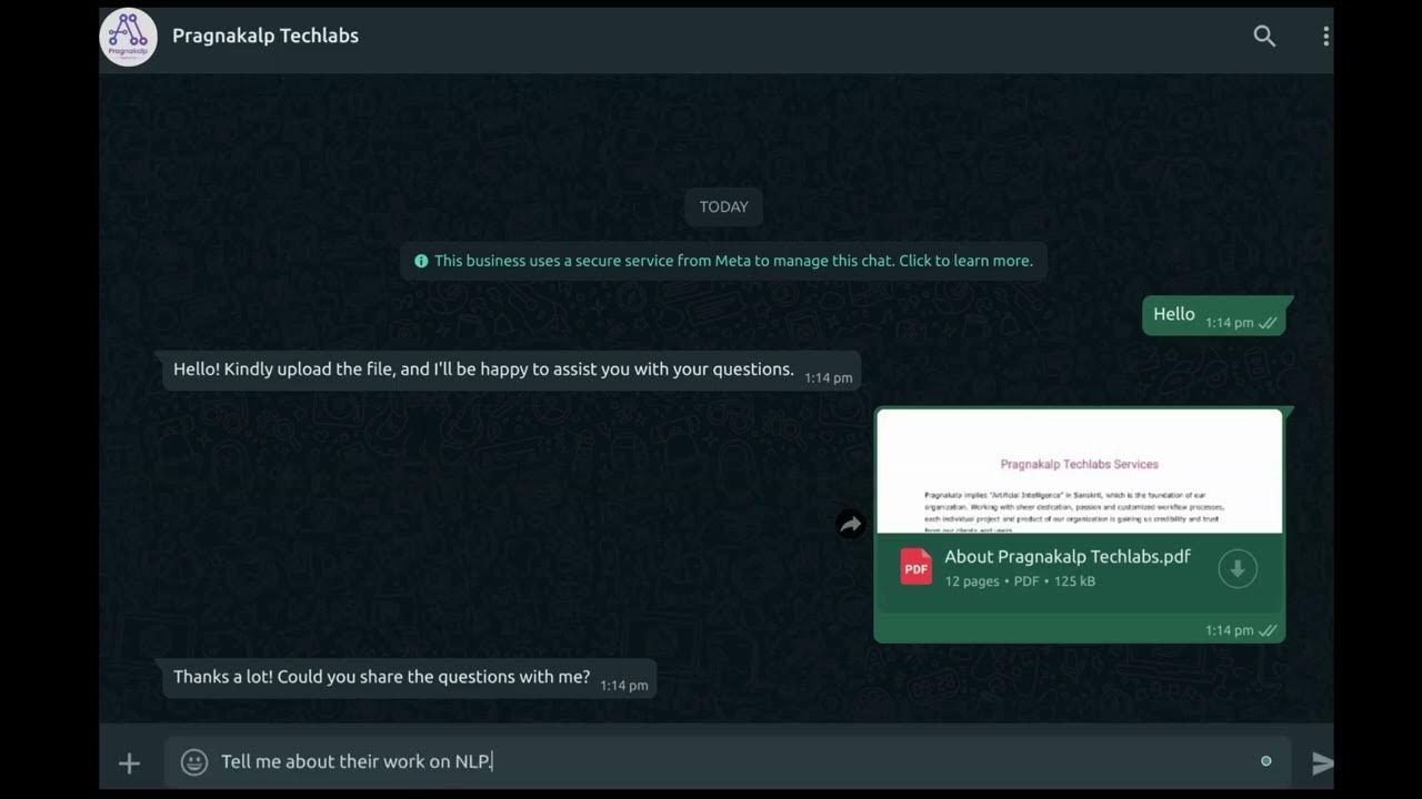 RAG WhatsApp Chatbot - Effortless Document Question Answering Chatbot - YouTube