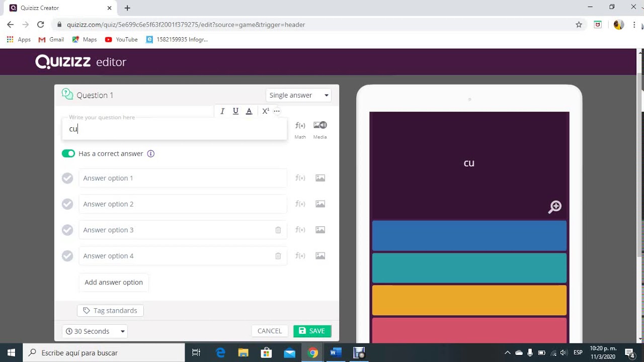 como crear un quizizz - YouTube