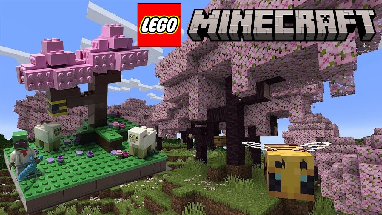 I built a cherry grove in LEGO Minecraft! #minecraft #lego # ...