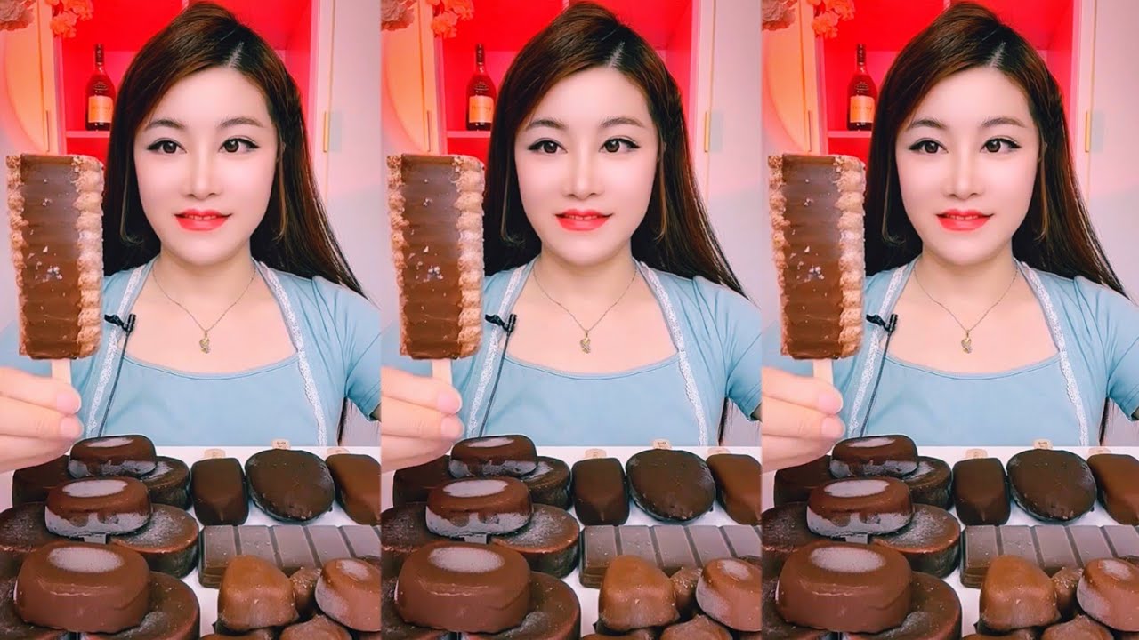 Asmr Chocolate ice cream Eat Milk Chocolate Crunchy ice cream Asmr food ...