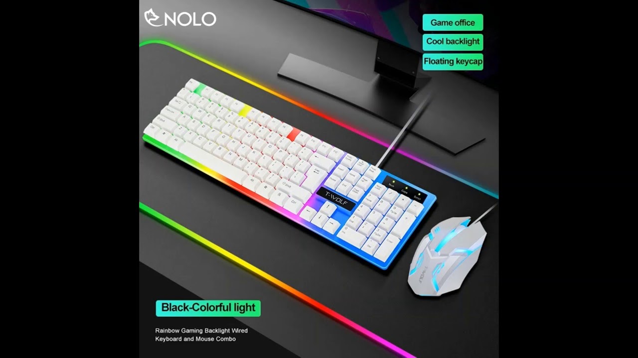 Combo Bàn Phím Chuột Gaming Gear TWOLF TF230 Led 3D Dây Dài 1,3M Chui ...