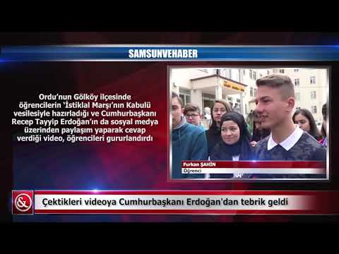 Çektikleri videoya Cumhurbaşkanı Erdoğan'dan tebrik geldi | Samsun ve Haber