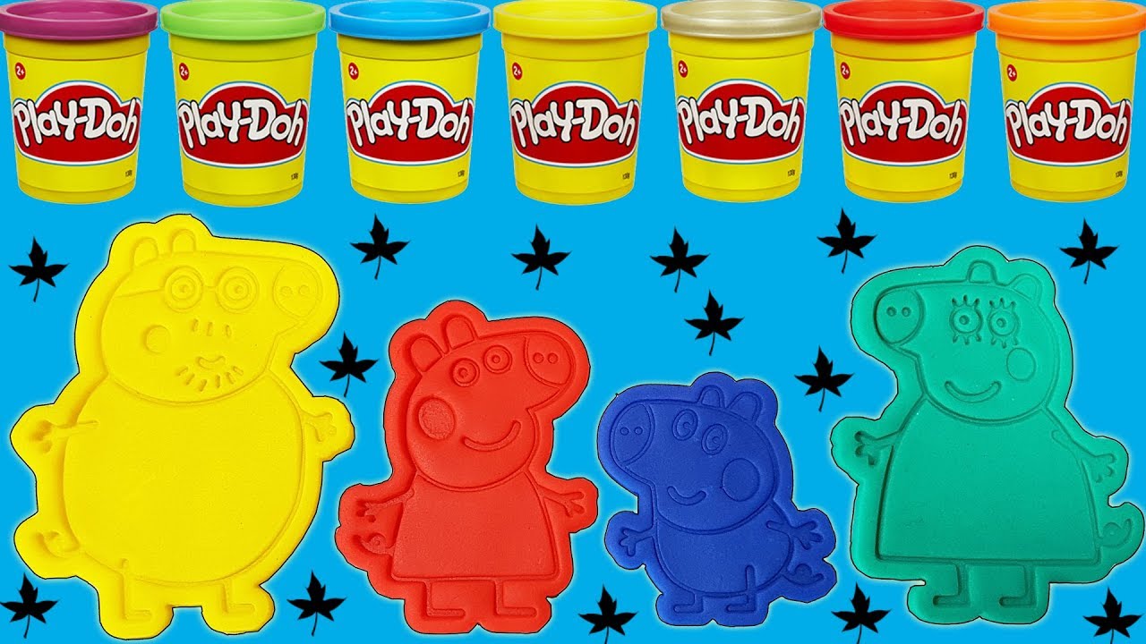 Learn Colors Play Doh Modelling Clay Peppa Pig's Family Molds Fun for ...