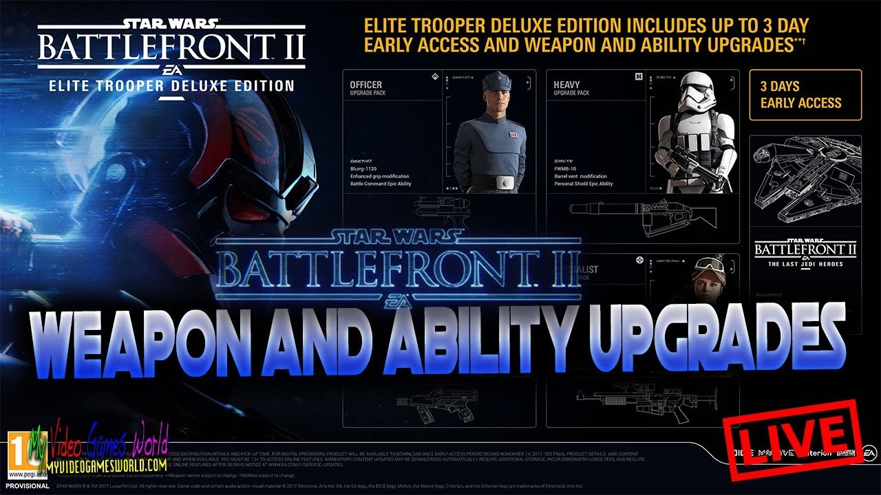 STAR WARS BATTLEFRONT II | WEAPON AND ABILITY UPGRADES | LIVE |DIRECTO ...