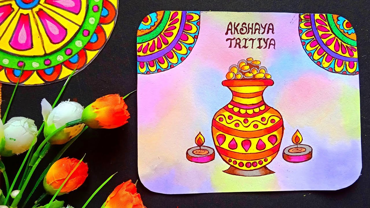 Akshaya Tritiya Drawing / How To Draw Kalash / Easy Drawing - YouTube