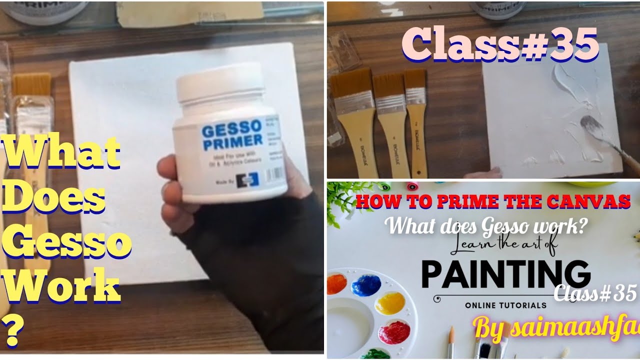 How does Gesso work? & how to prime the canvas,class no#35 - YouTube